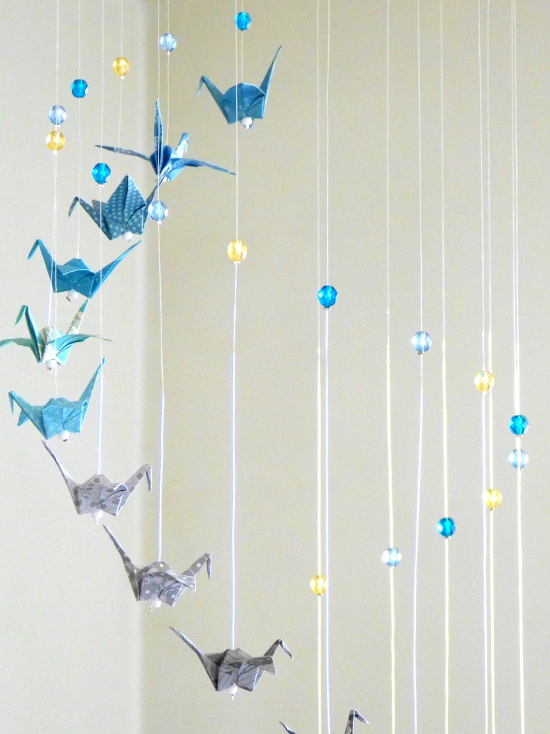 Origami Baby Mobile Spiral Paper Crane Mobile Origami Mobile - Etsy