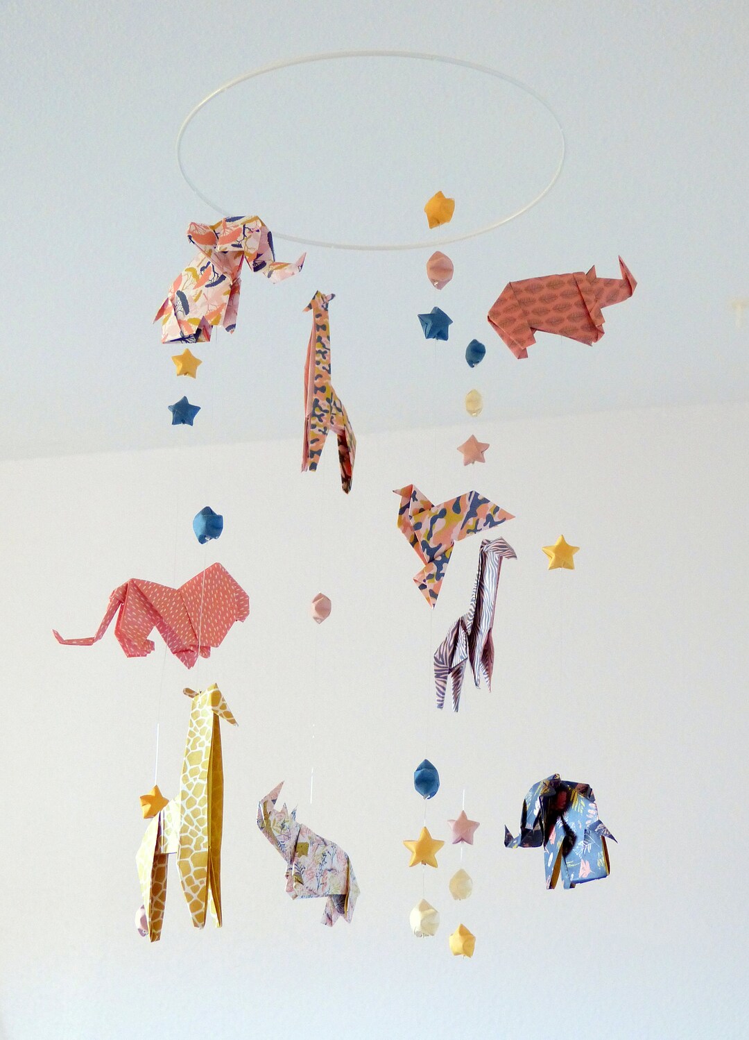 Origami Baby Mobile Animals of the Savannah, Origami Jungle Decor ...