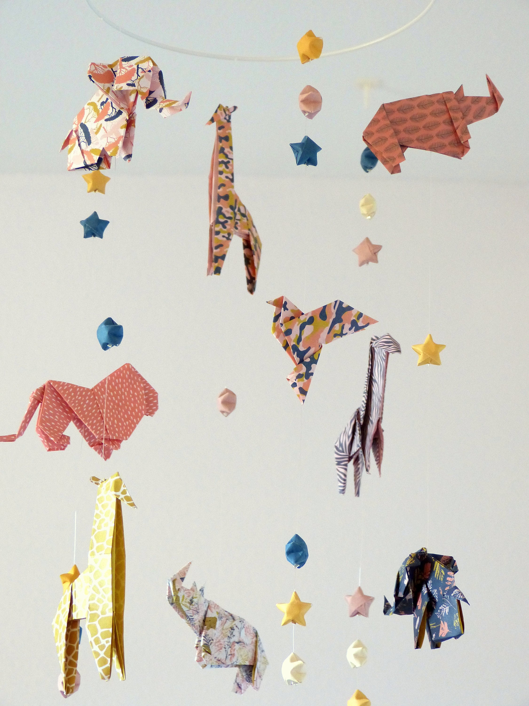 Origami Baby Mobile Animals of the Savannah, Origami Jungle Decor ...