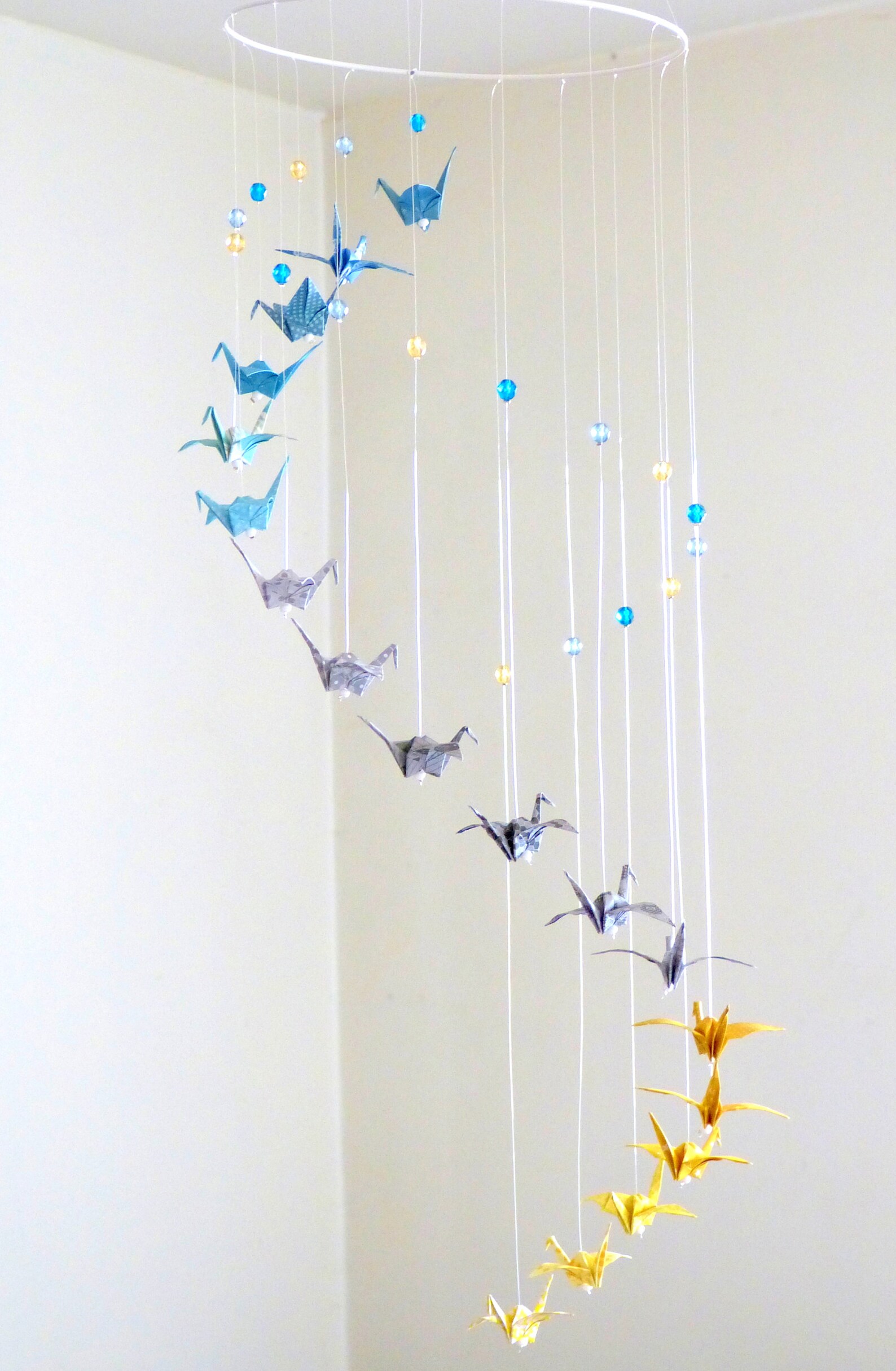 Origami Baby Mobile Spiral Paper Crane Mobile Origami Mobile - Etsy