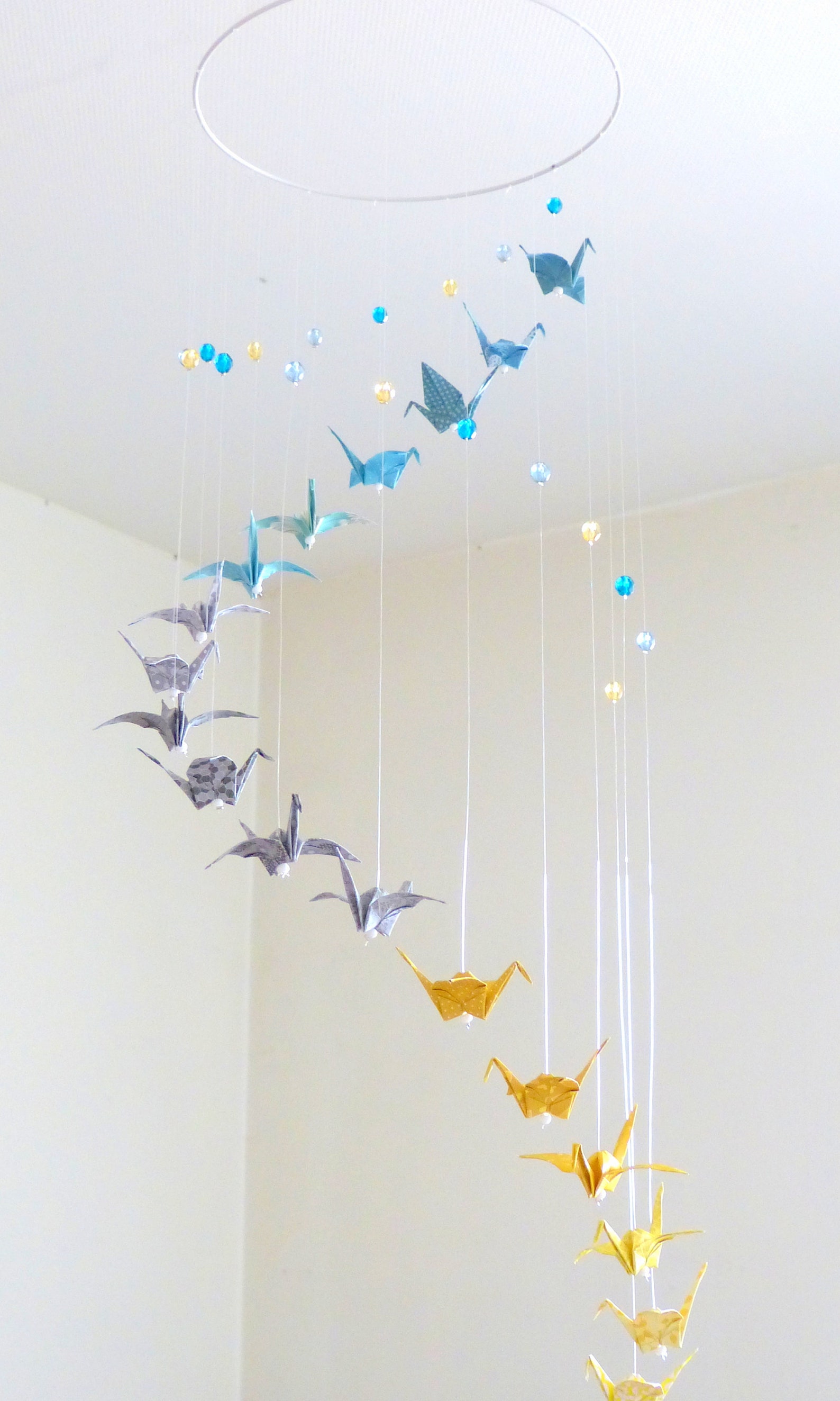 Origami Baby Mobile Spiral Paper Crane Mobile Origami Mobile - Etsy
