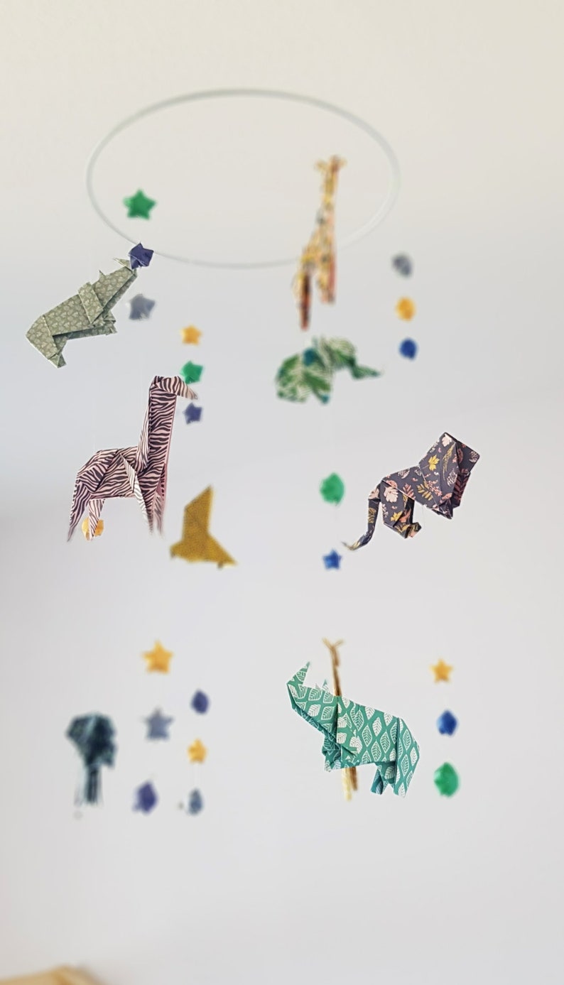 Origami Safari Baby Mobile With Animals of the Savannah, Jungle Mobile ...