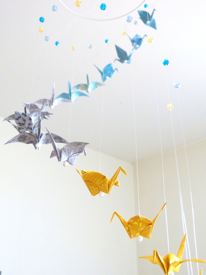 Origami Baby Mobile Spiral Paper Crane Mobile Origami Mobile - Etsy