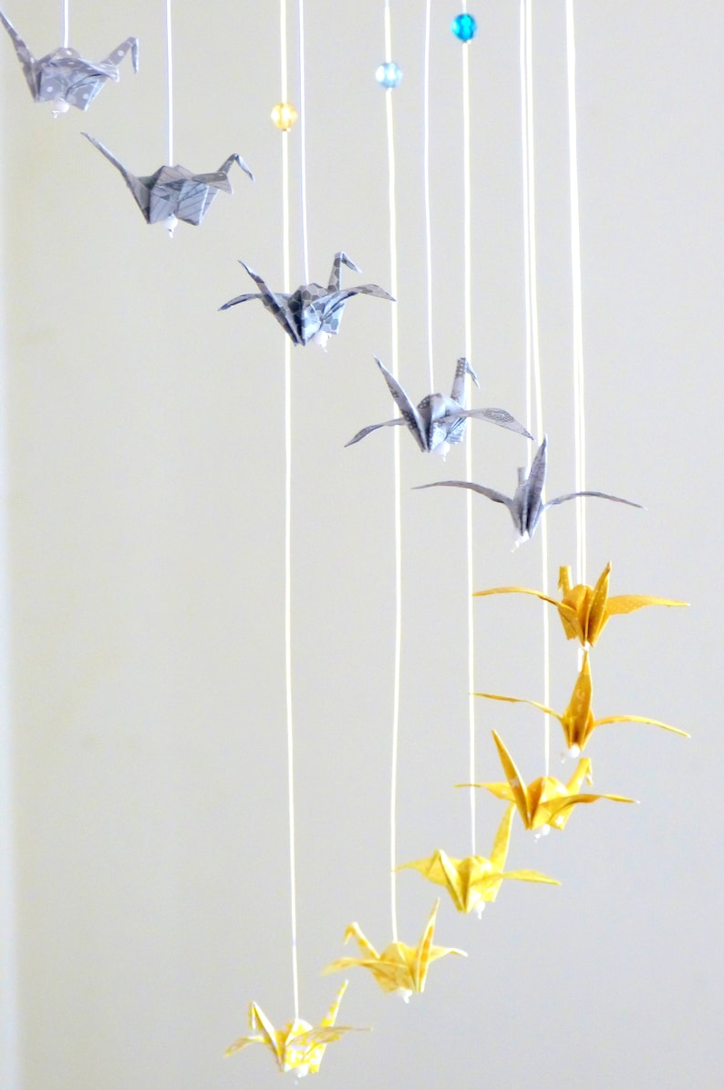 Origami Baby Mobile Spiral Paper Crane Mobile Origami Mobile - Etsy