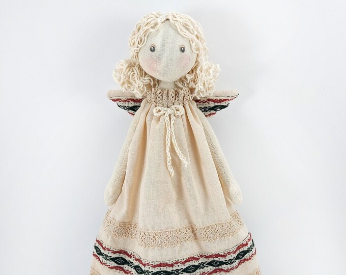 Handmade White Christmas Rag Doll Angel Textile Doll Tilda - Etsy