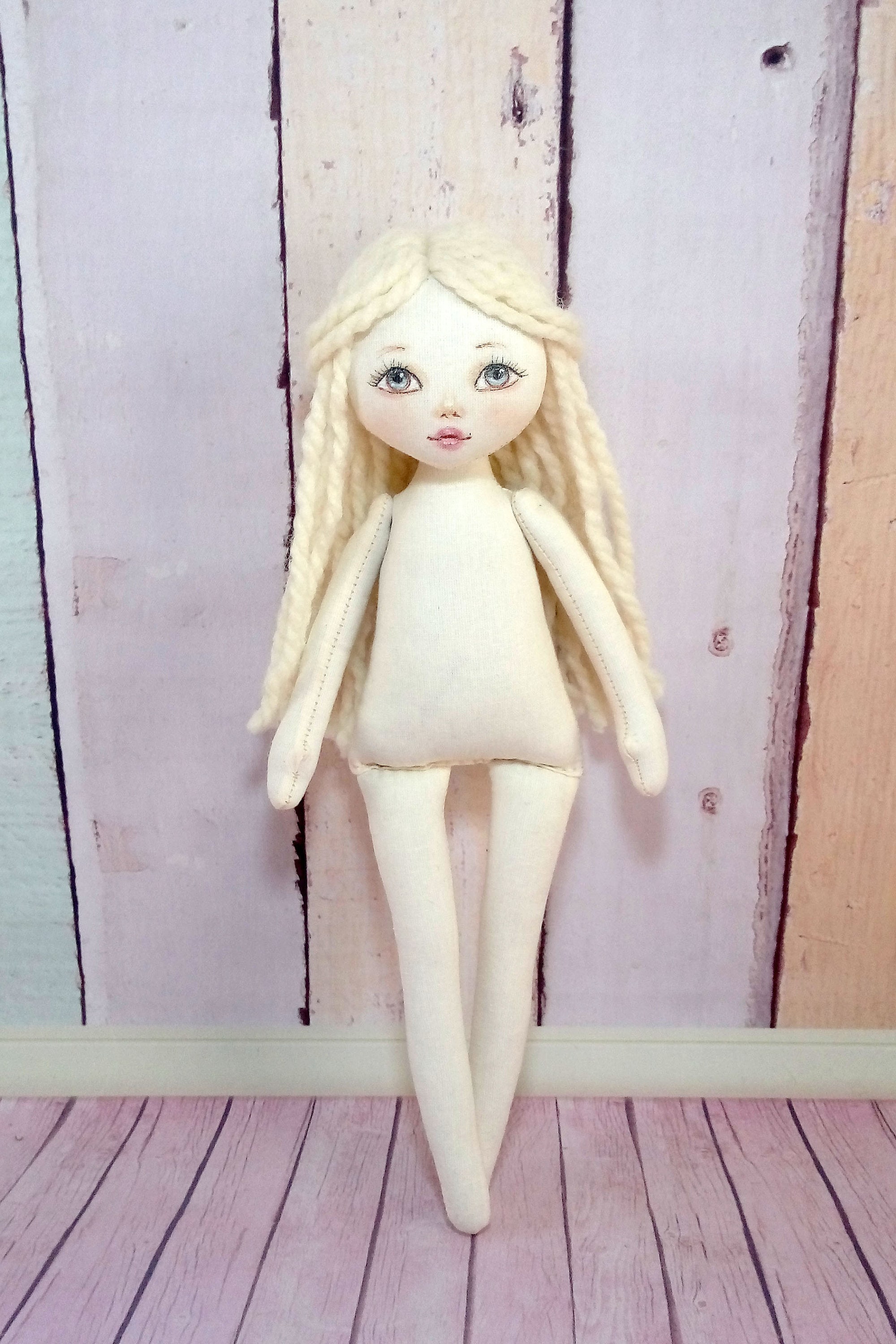 Small Soft Doll With Long Hair Textile Doll Tilda Doll Rag - Etsy