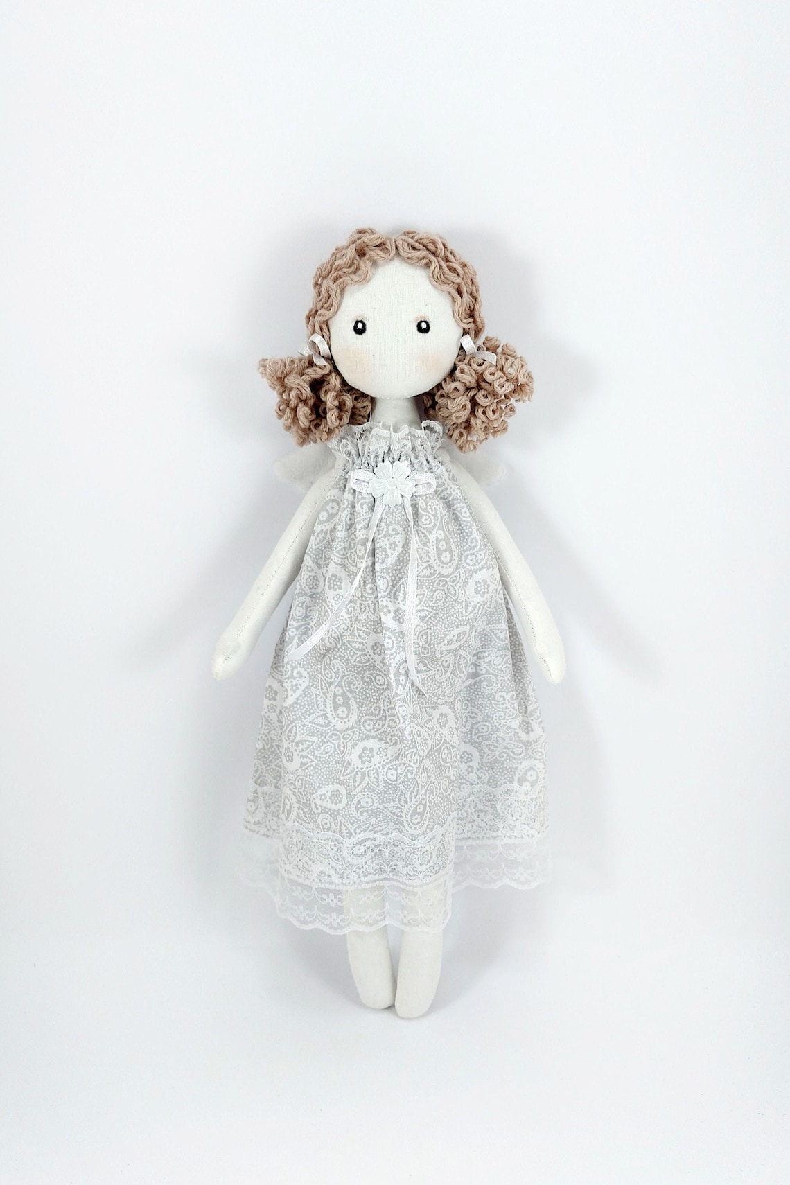 Handmade White Christmas Rag Doll Angel Textile Doll Tilda | Etsy