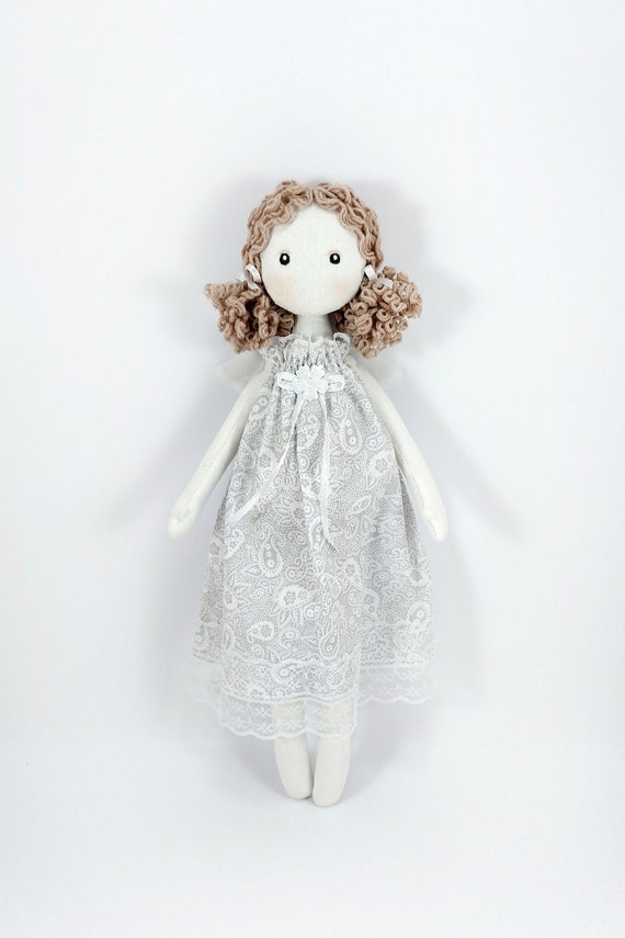 Handmade White Christmas Rag Doll Angel Textile Doll Tilda | Etsy