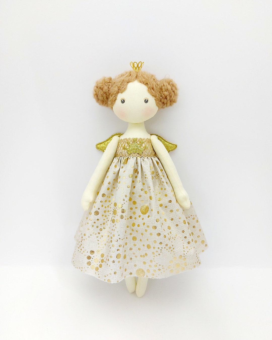 Handmade White Christmas Rag Doll Angel, Princess, Textile Doll Tilda ...
