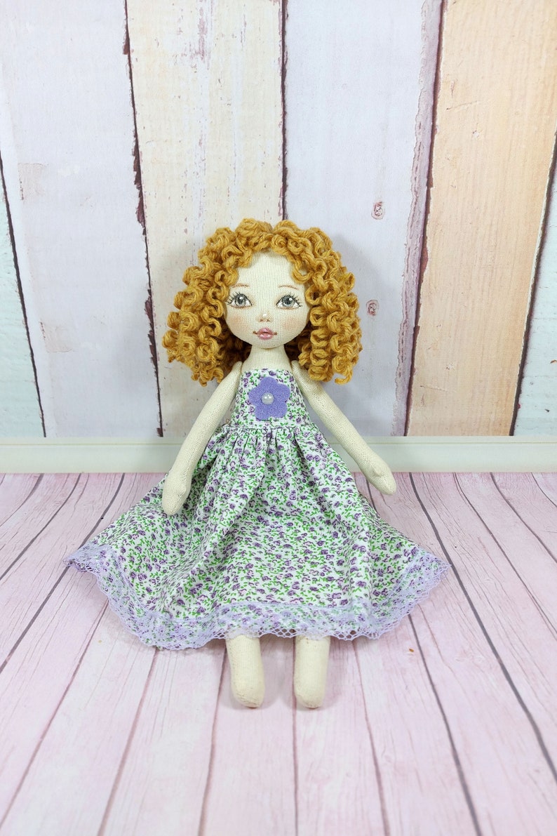 Little textile princess doll fairy Rag doll handmade Small | Etsy