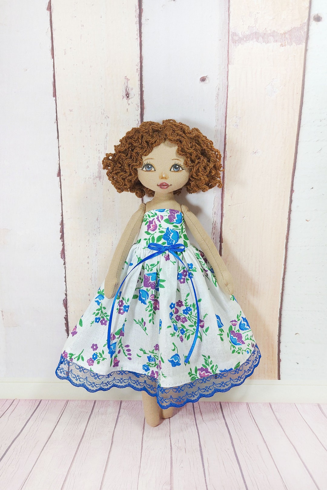 Little Rag Doll Princess Colorful Dollstilda Doll Doll Made - Etsy