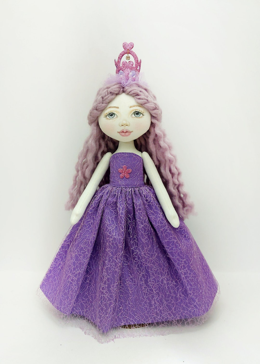 Rag Doll Princess With Long Purple Hair - Etsy
