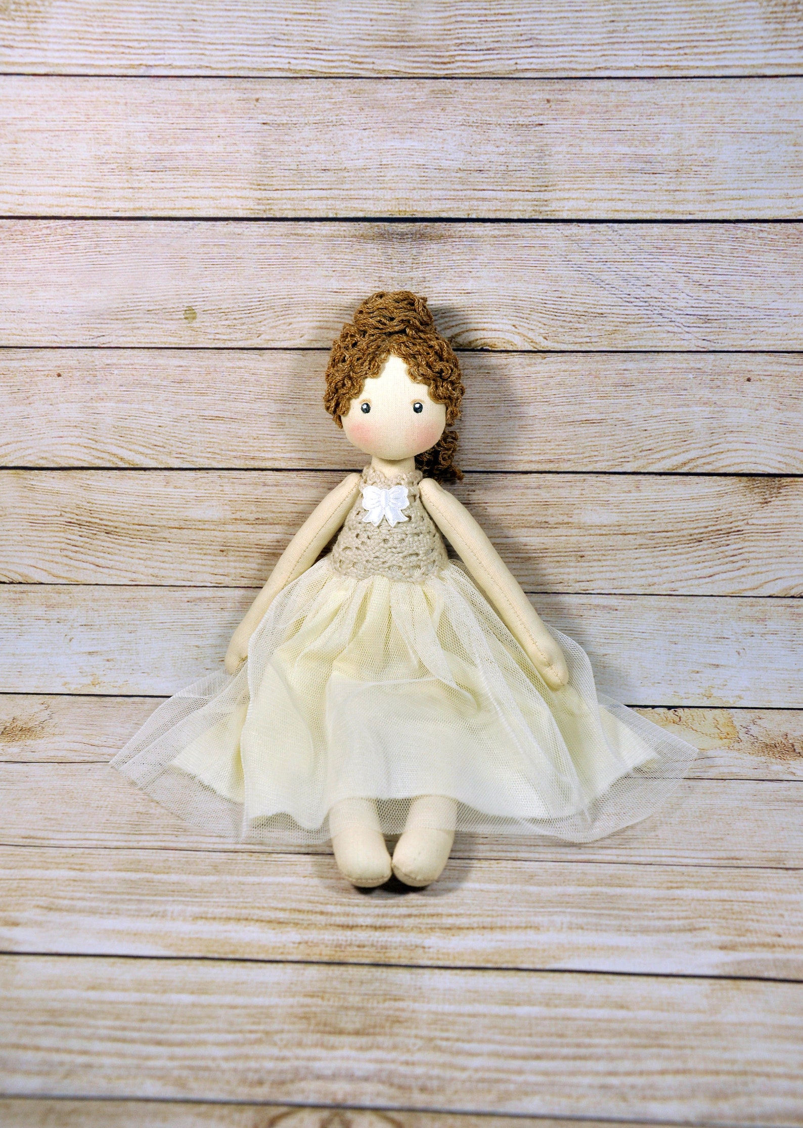 White Rag Doll Ballerina Textile Doll - Etsy