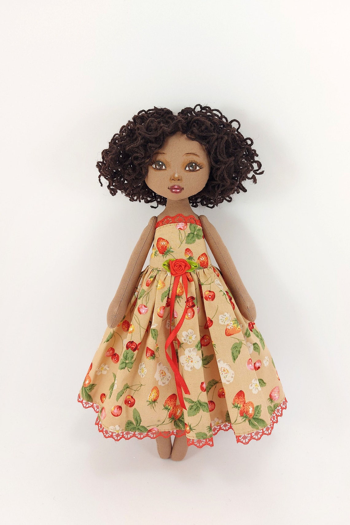 Black Handmade Rag Doll in a Detachable Dress - Etsy
