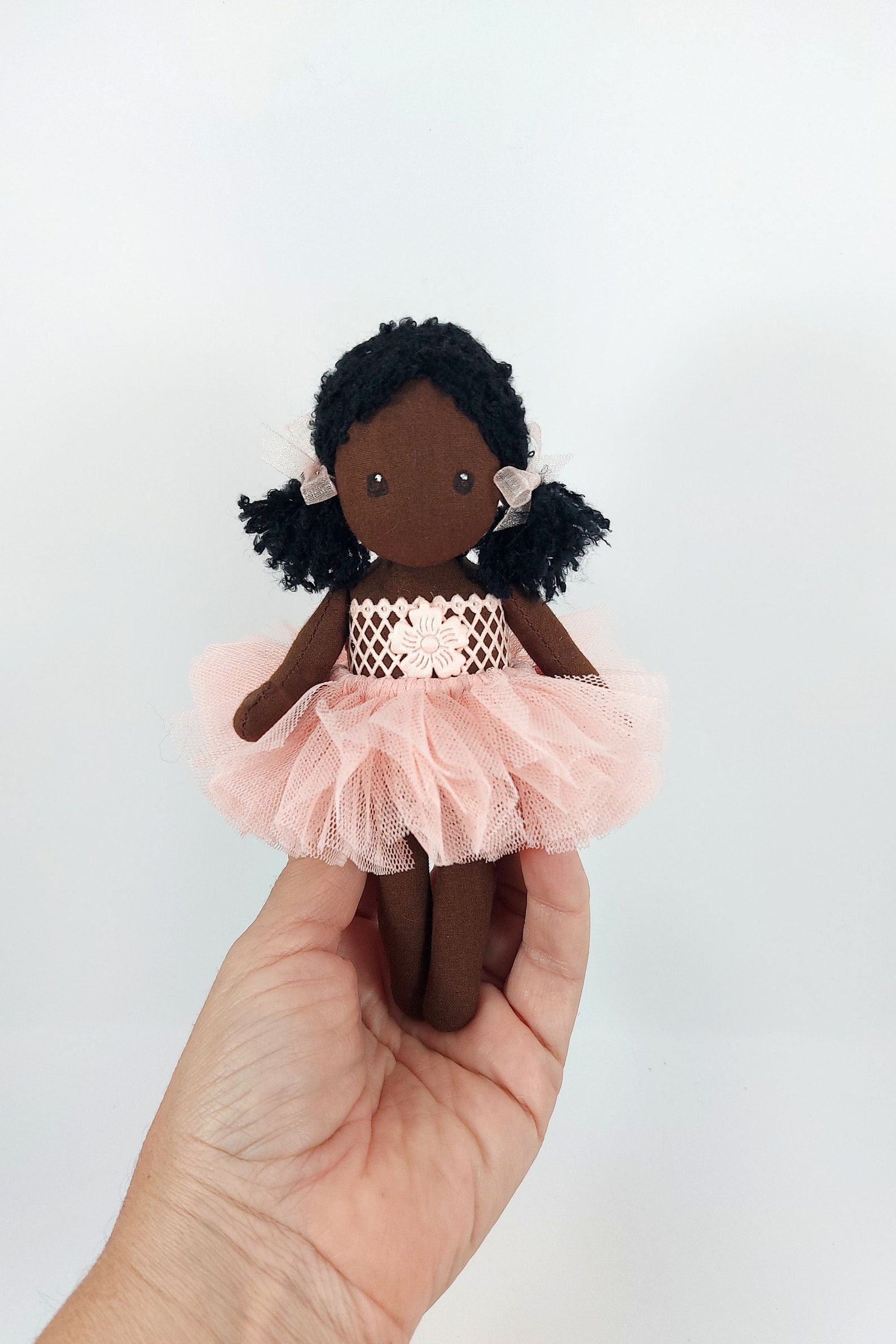 Miniature Black Rag Doll 6 Handmade for Doll Houses. - Etsy