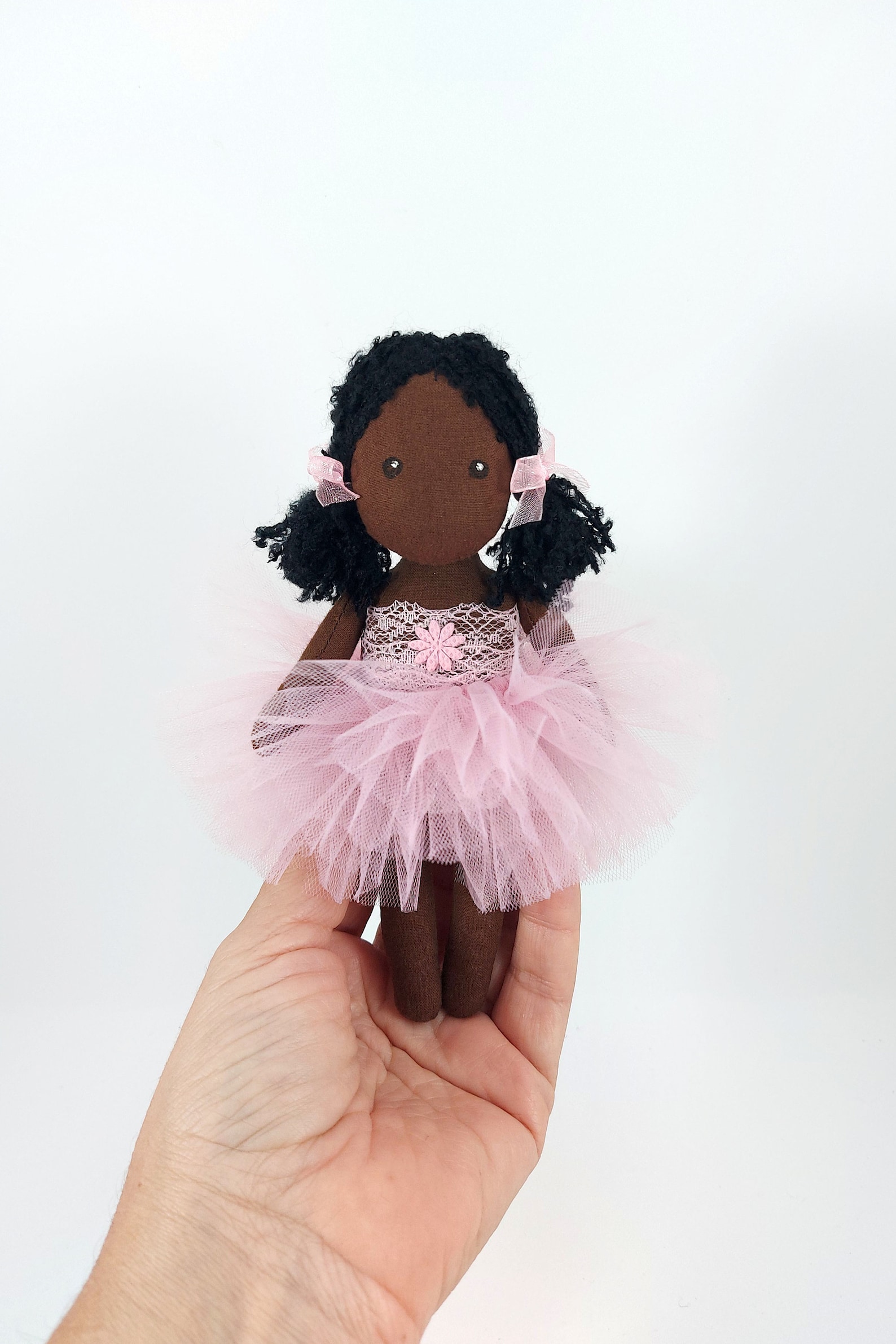 Miniature Black Rag Doll 6 Handmade for Doll Houses. - Etsy