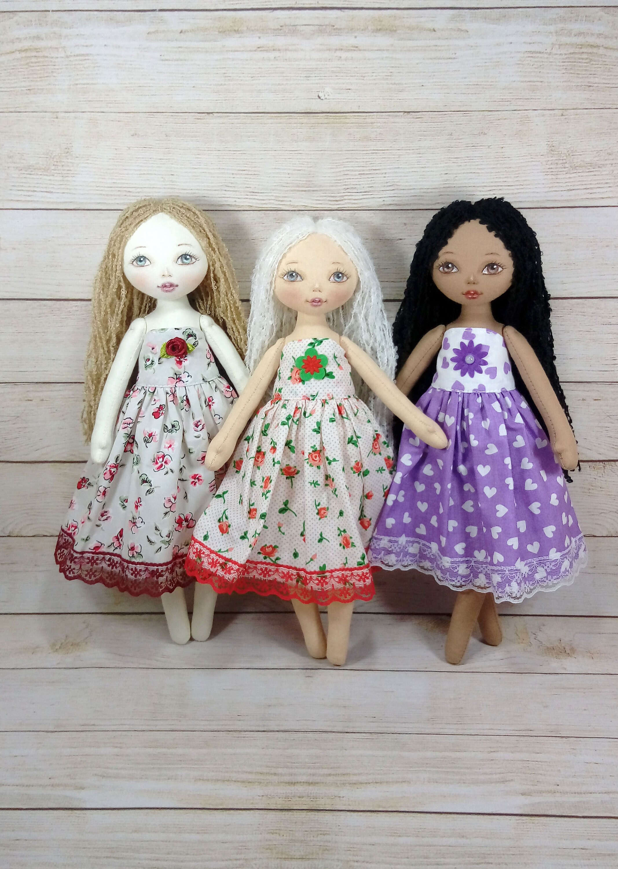 Little 12 stuffed rag doll without clothes handmade rag | Etsy