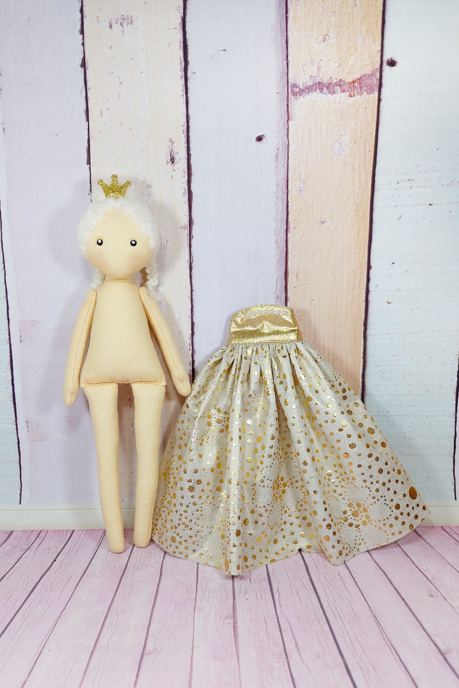 Small Rag Doll Fairy in Golden Dress Little Princess Doll 12 - Etsy