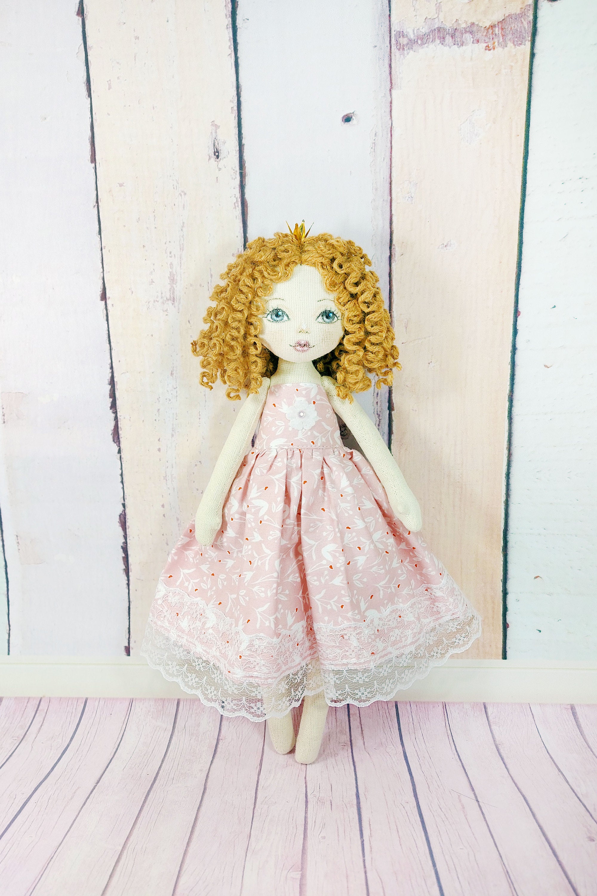 White little rag doll princess fairy Rag doll handmade | Etsy