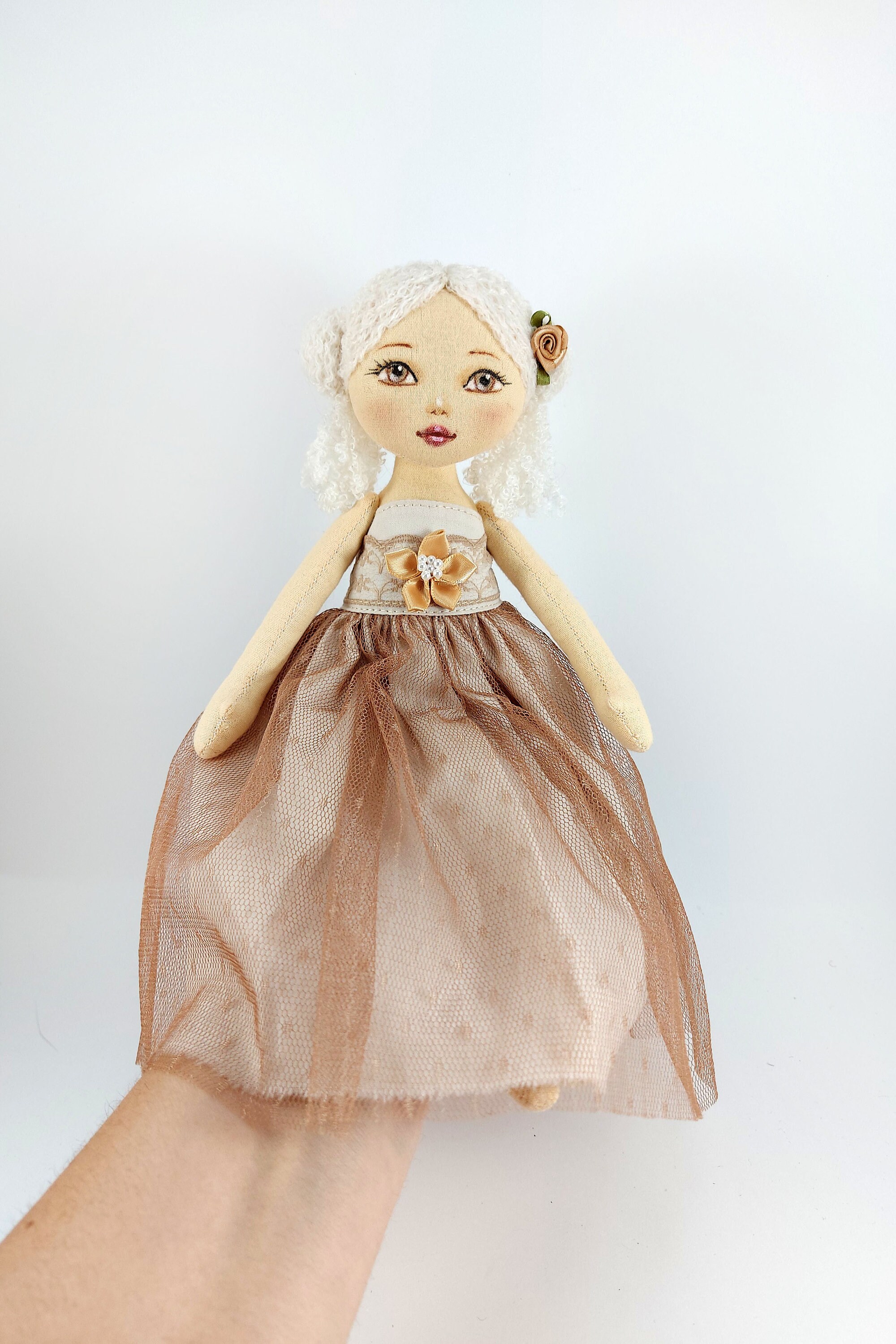 Handmade White Textile Doll Little Textile Princess Doll | Etsy