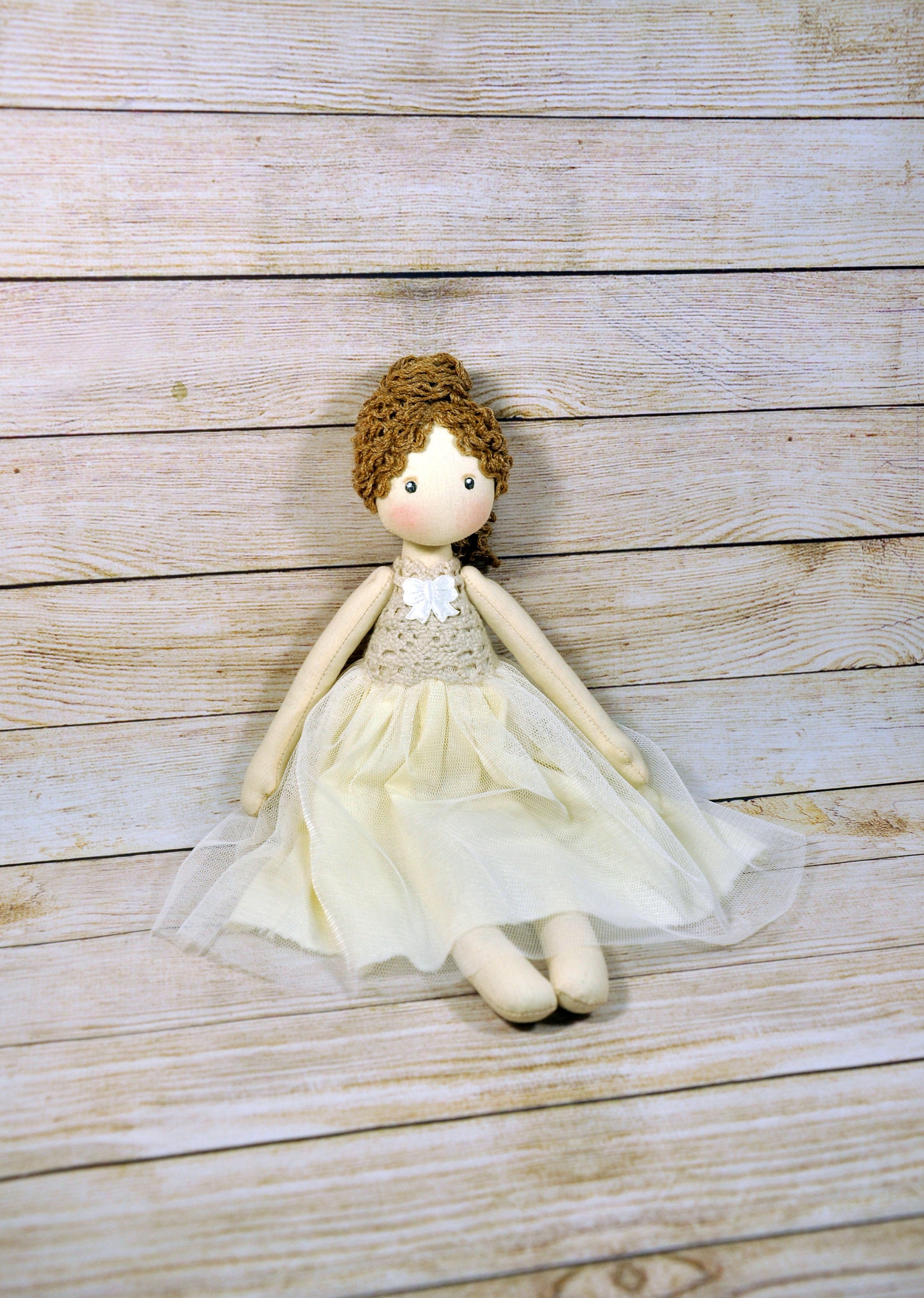 White Rag Doll Ballerina Textile Doll - Etsy