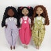 African Rag Doll 14 in Overalls, Soft Doll, Textile Doll, Rag Doll - Etsy