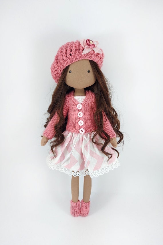 Black African Doll 15 in Winter Clothes. Handmadе - Etsy