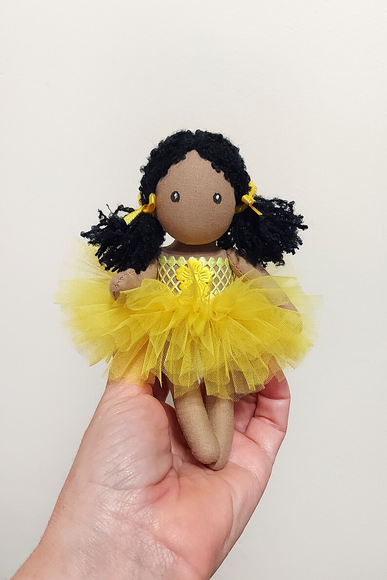 Miniature Black Rag Doll 6 Handmade for Doll Houses. - Etsy