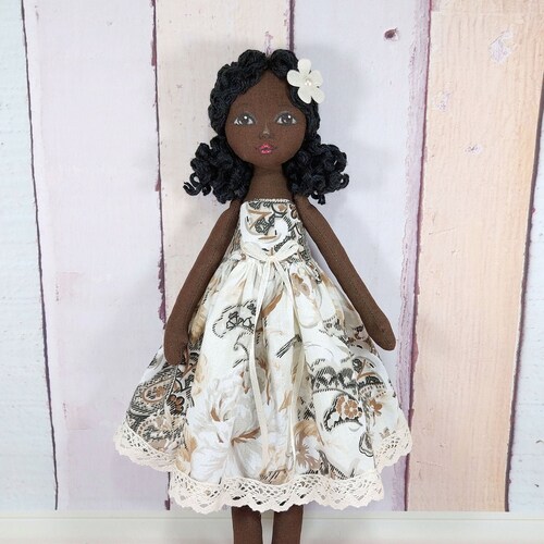 Handmade Rag Doll Made of Black Fabric Decorative Doll - Etsy