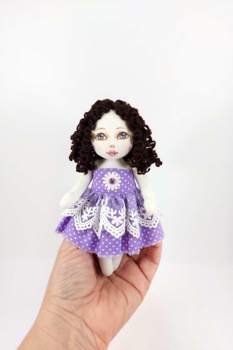 Handmade Small Rag Doll With Long Hair for the Dollhouse - Etsy