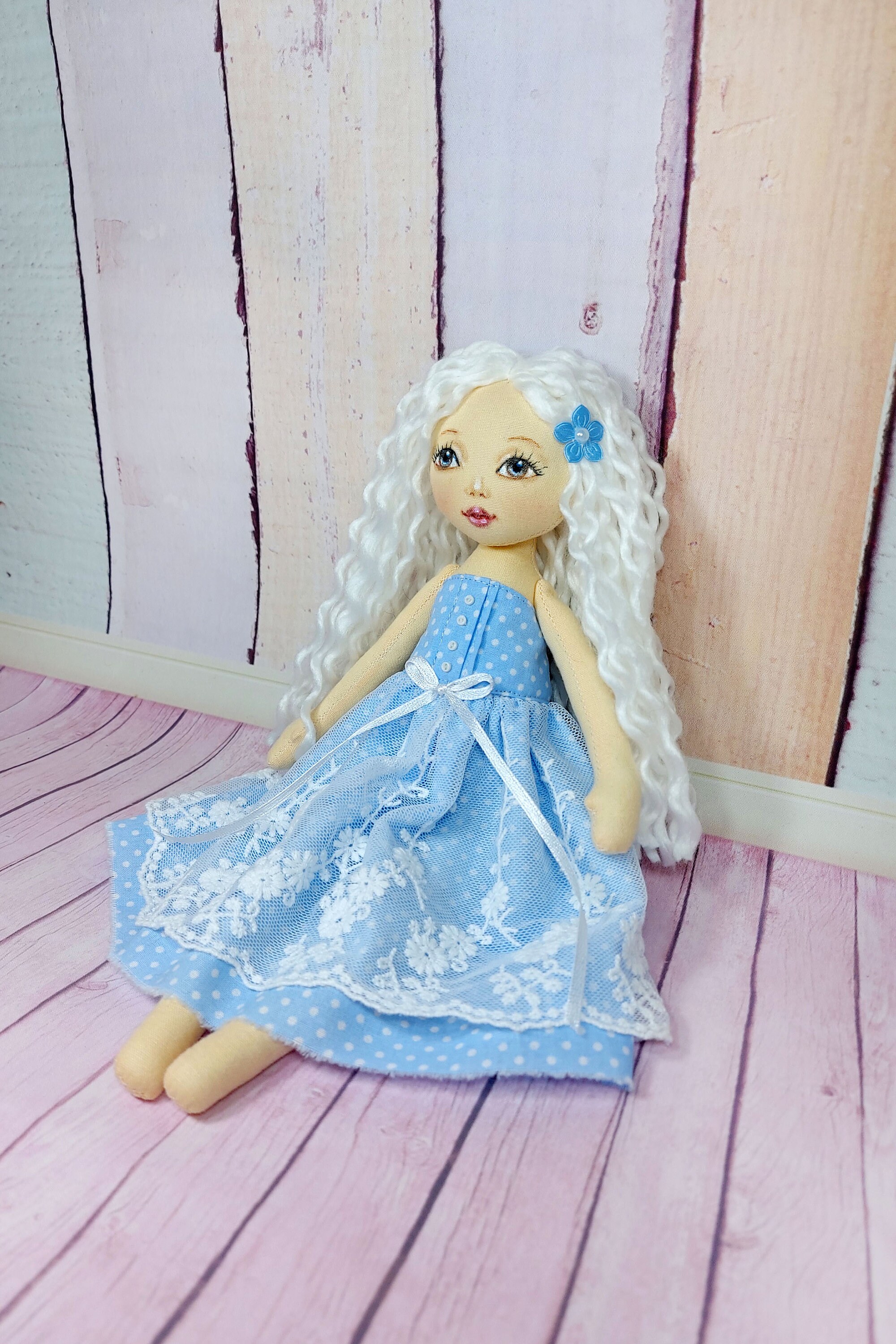 Little textile princess doll fairy Rag doll handmade Small | Etsy