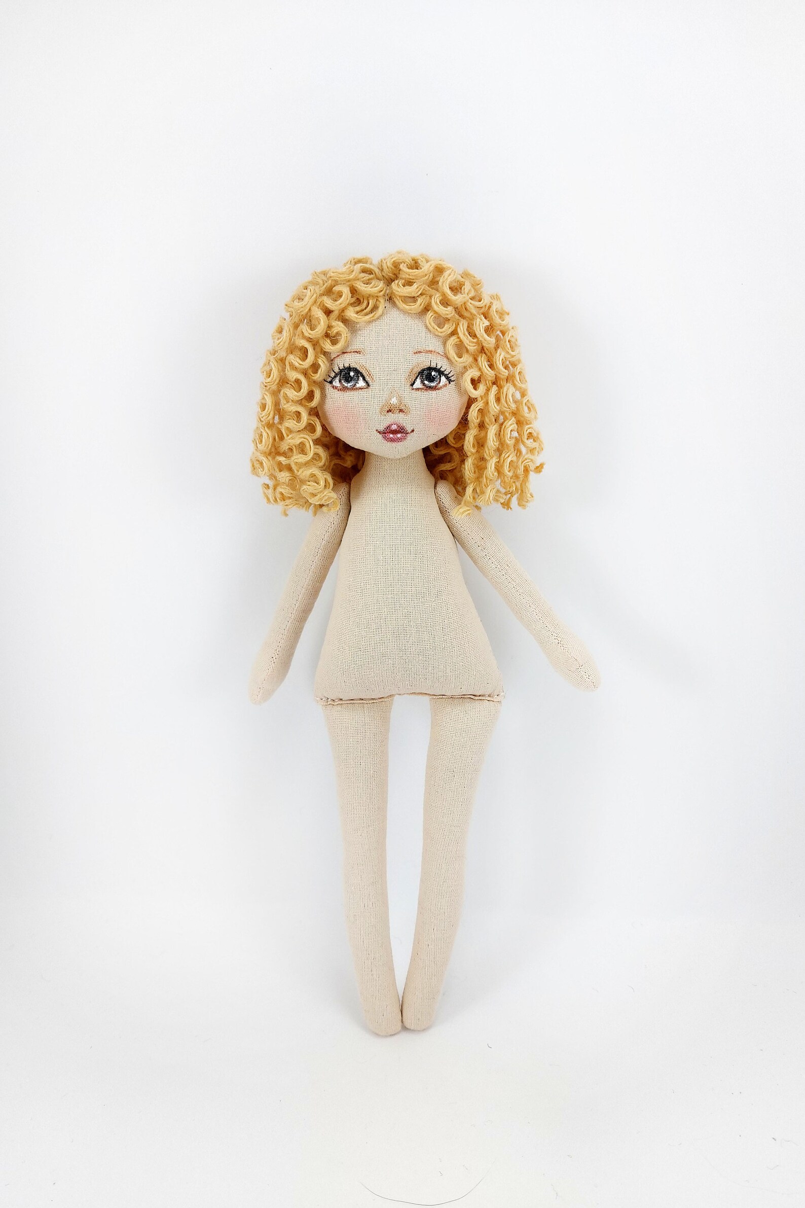 Little 12" Stuffed Rag Doll Without Clothes Handmade Rag Doll - Etsy