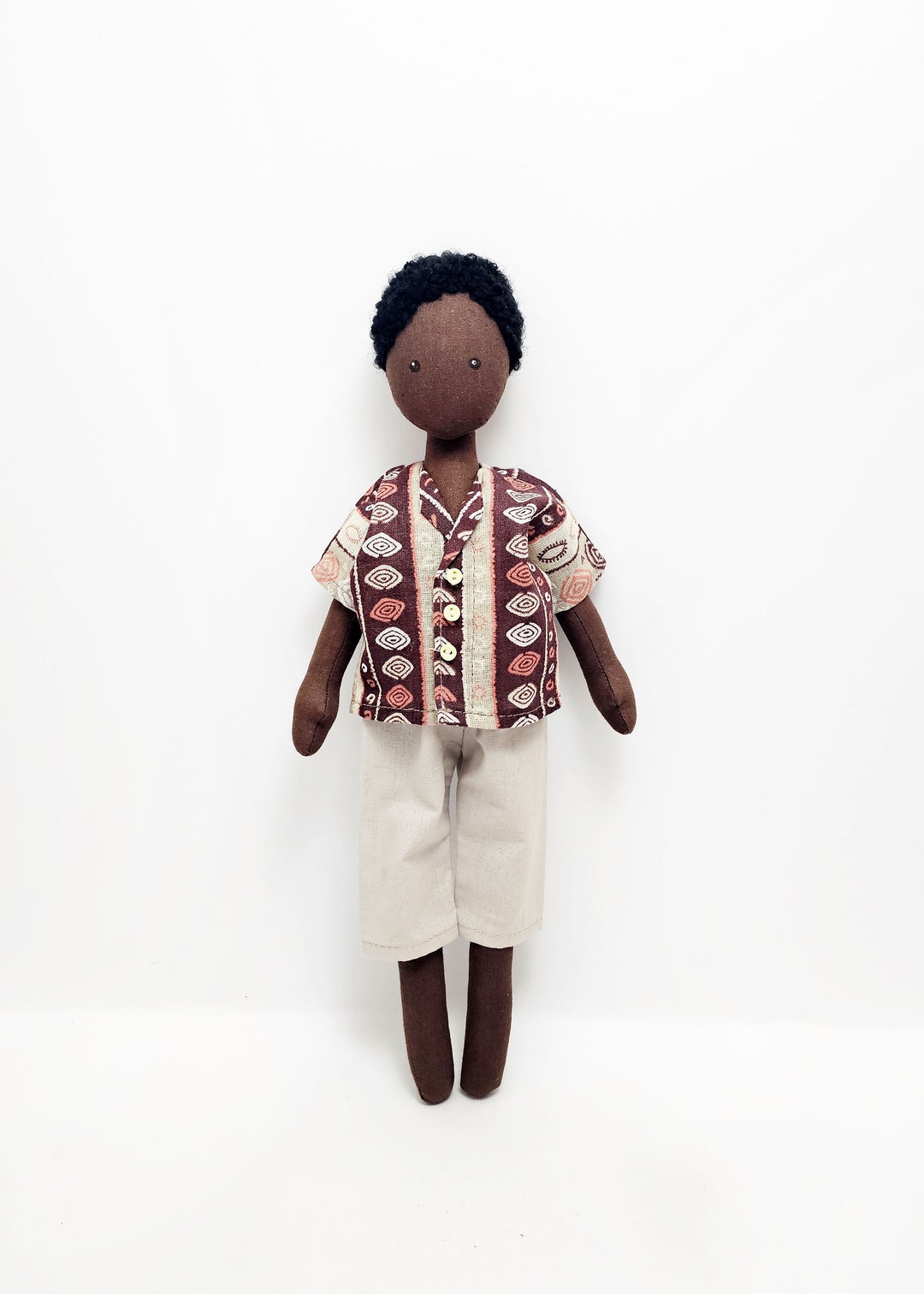 Doll Boy Rag Doll, Rag Black Doll Boy Textile Soft Doll, Small Soft ...