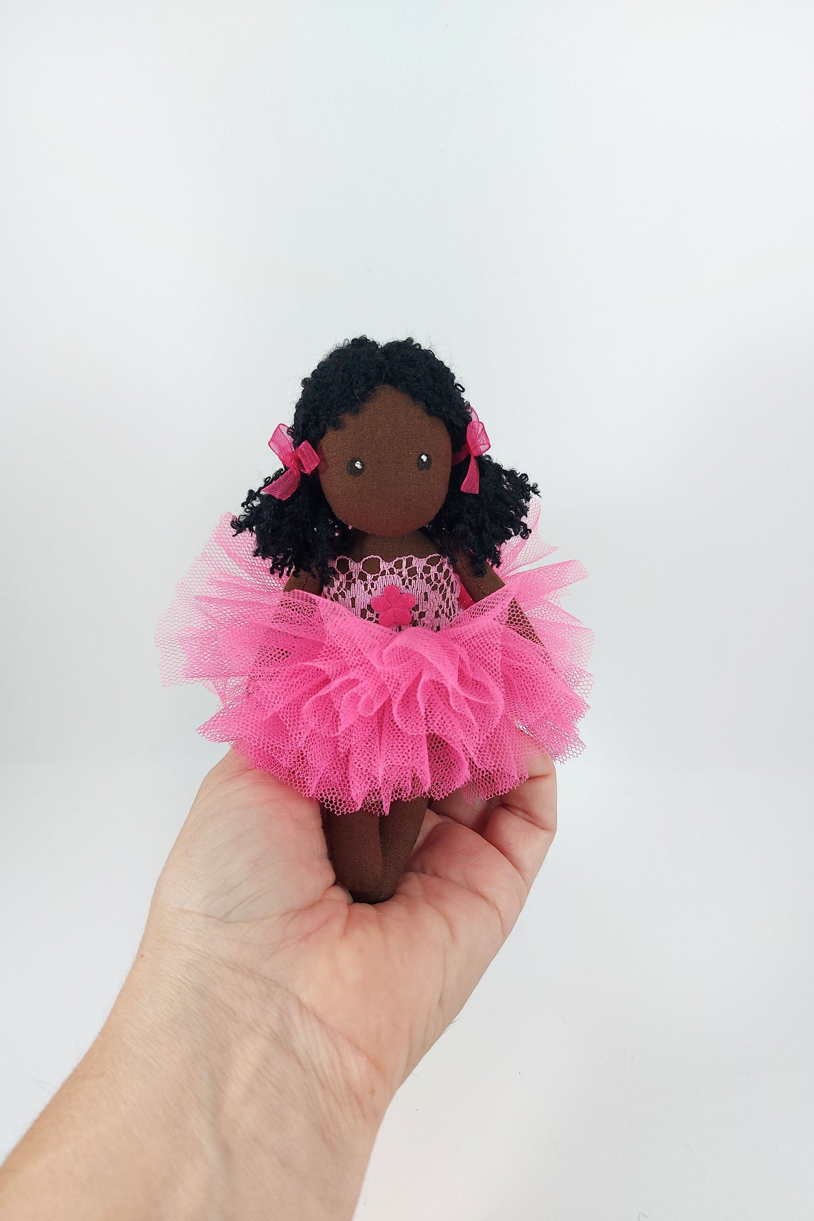 Miniature Black Rag Doll 6 Handmade for Doll Houses. - Etsy