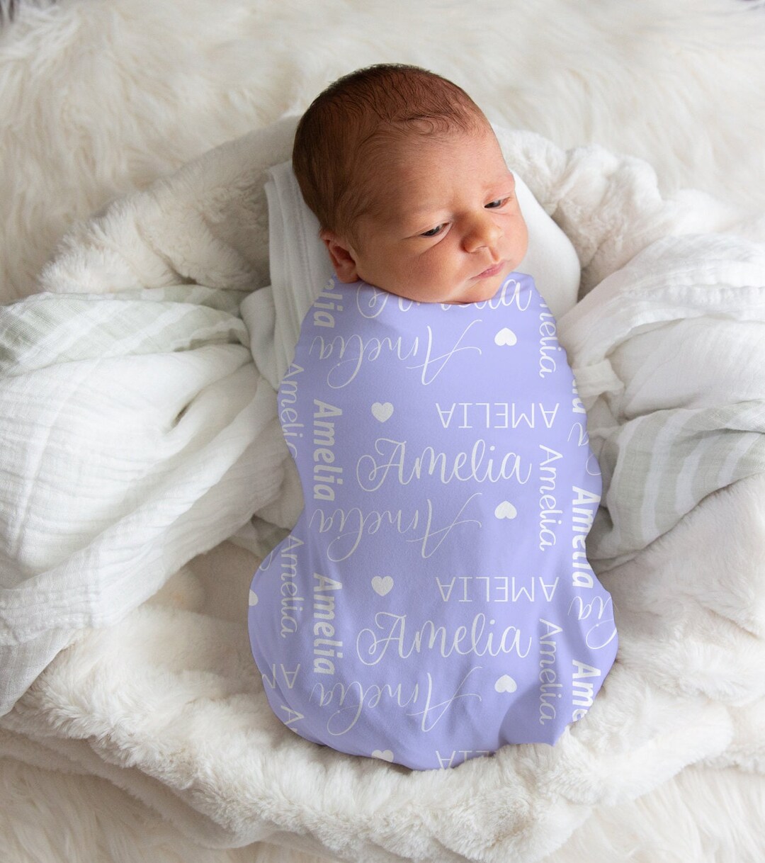 Personalized Baby Name Swaddle Blanket, Jersey Knit, Baby Shower Gift ...