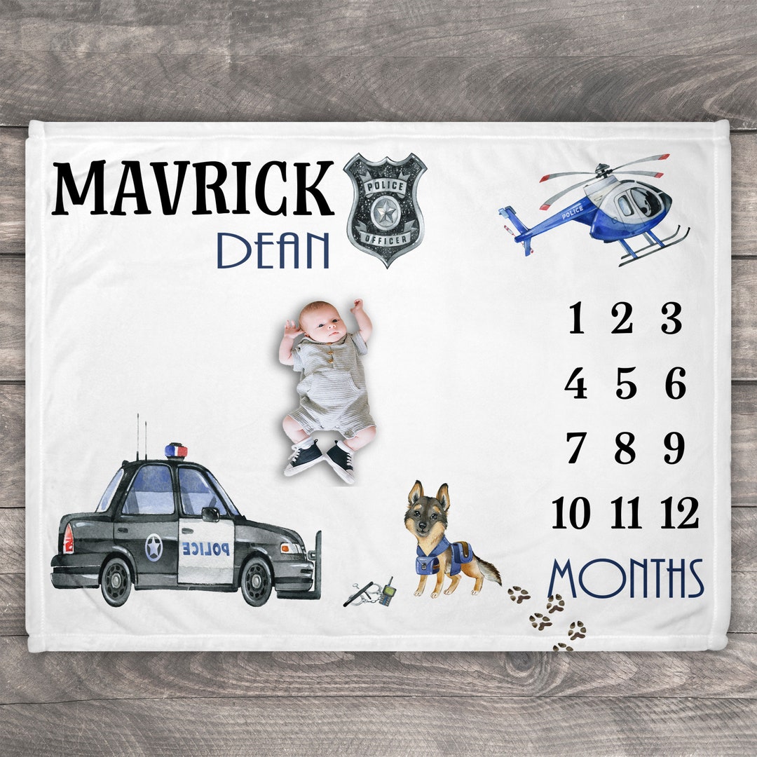 Police Office Milestone Blanket, Policeman Monthly Blanket ...