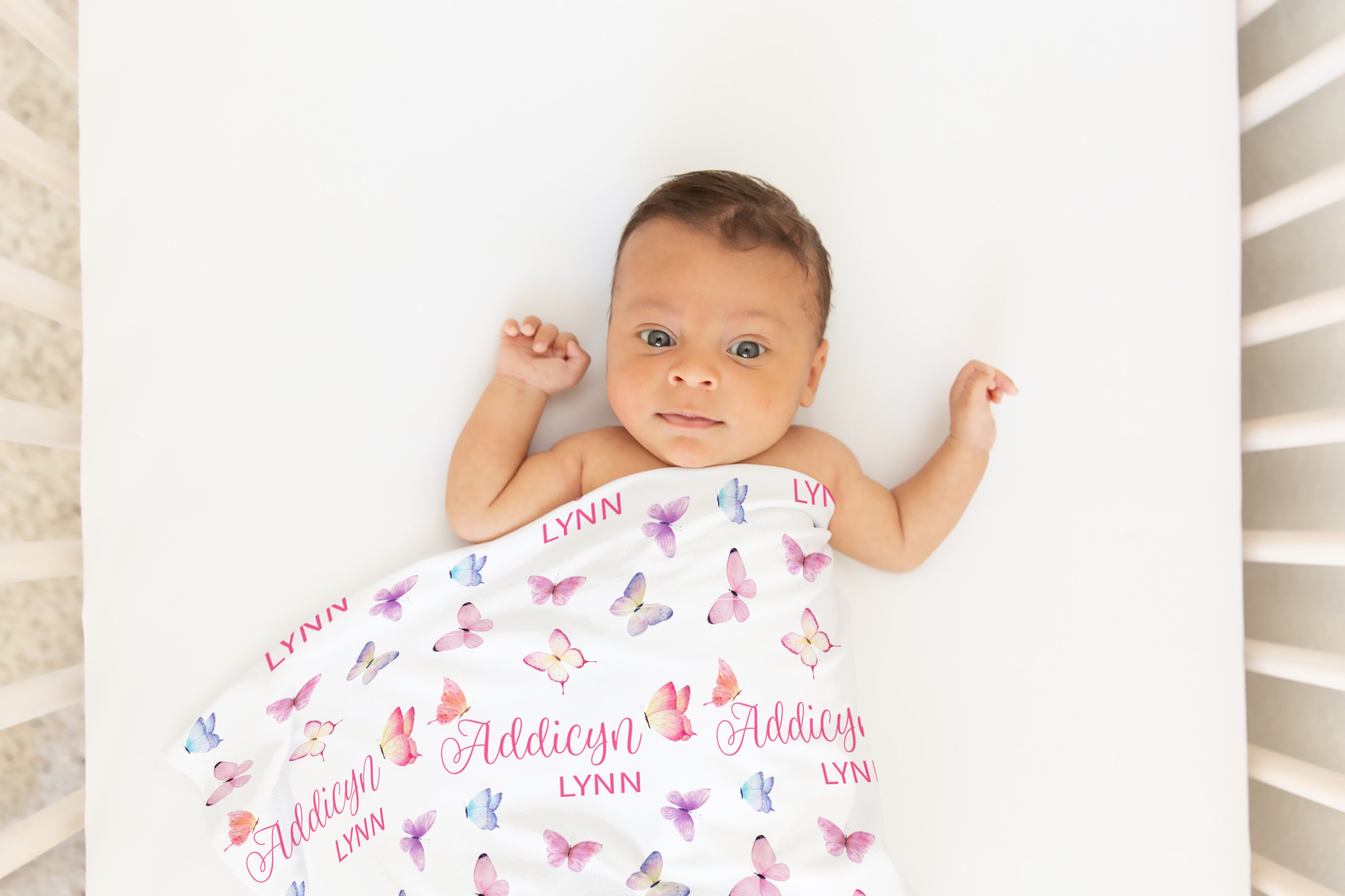 Butterfly Personalized Swaddle Blanket Custom Swaddle - Etsy