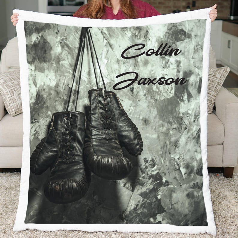 Boxing Gloves, Throw Blanket, Personalized Boxing Gloves, Boxing Coach ...