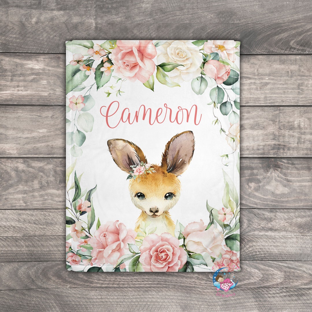 Kangaroo Blanket, Rose Blanket, Personalized Blanket Throw, Blanket ...