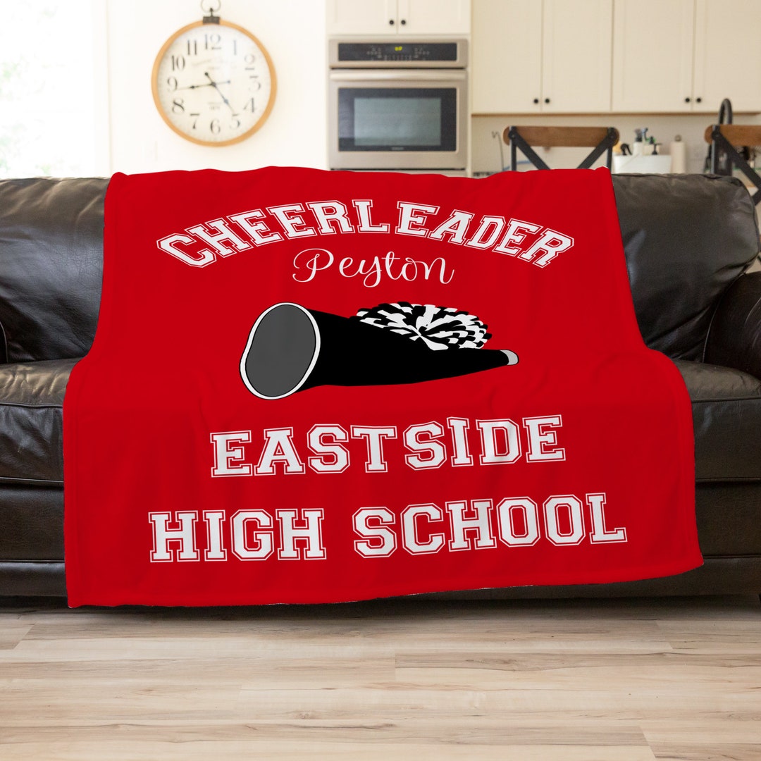 Cheer Blanket, Cheer Megaphone Throw Blanket, Cheer Coach, Personalized ...
