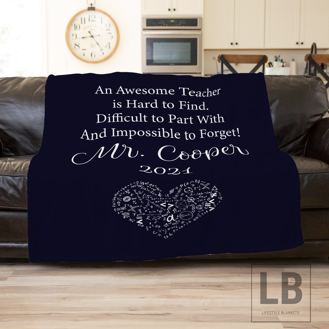 Math Teacher Gift, Customize Retirement Throw Blanket, Teacher ...