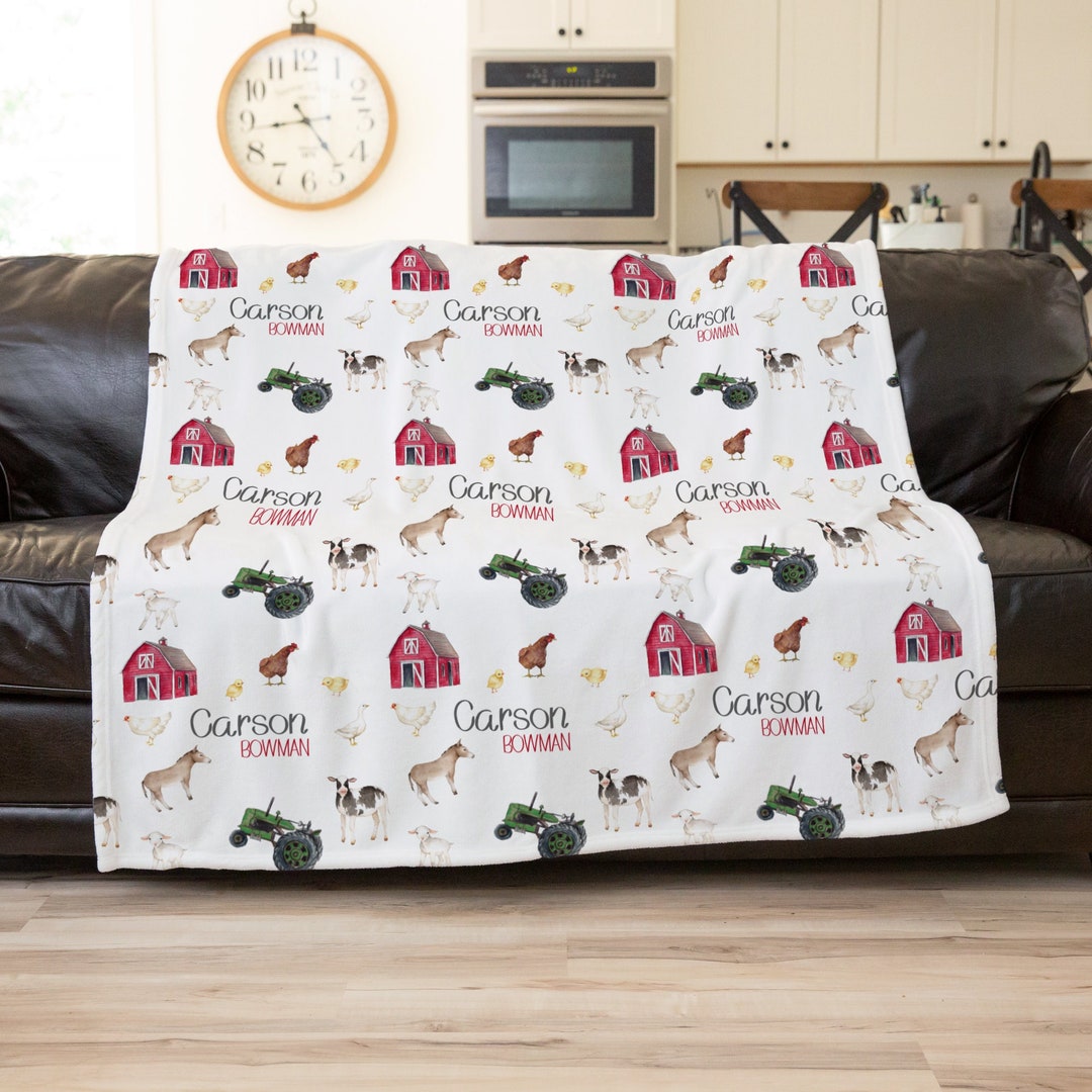 Farm Animal Blanket, Personalized Farm Blanket, Custom Animal Blanket ...