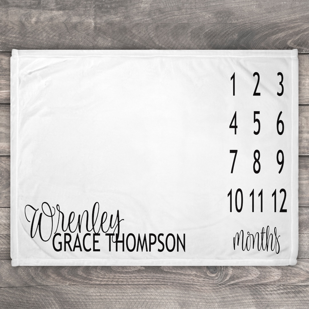 Monthly Milestone Blanket Girl, Baby Milestone Blanket Girl ...