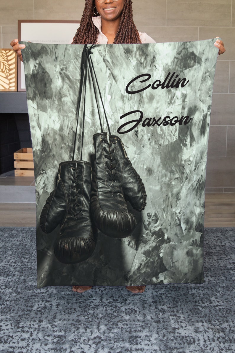 Boxing Gloves, Throw Blanket, Personalized Boxing Gloves, Boxing Coach ...