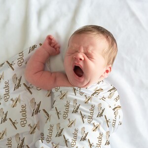 Airplane Swaddle, Aviation Swaddle, Personalized Newborn Swaddle ...