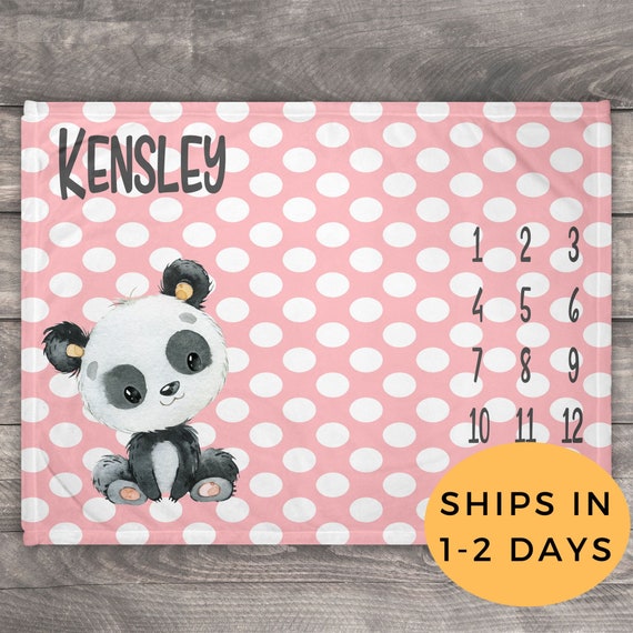 Panda Bear Bear Milestone Blanket Personalized Growth Chart | Etsy