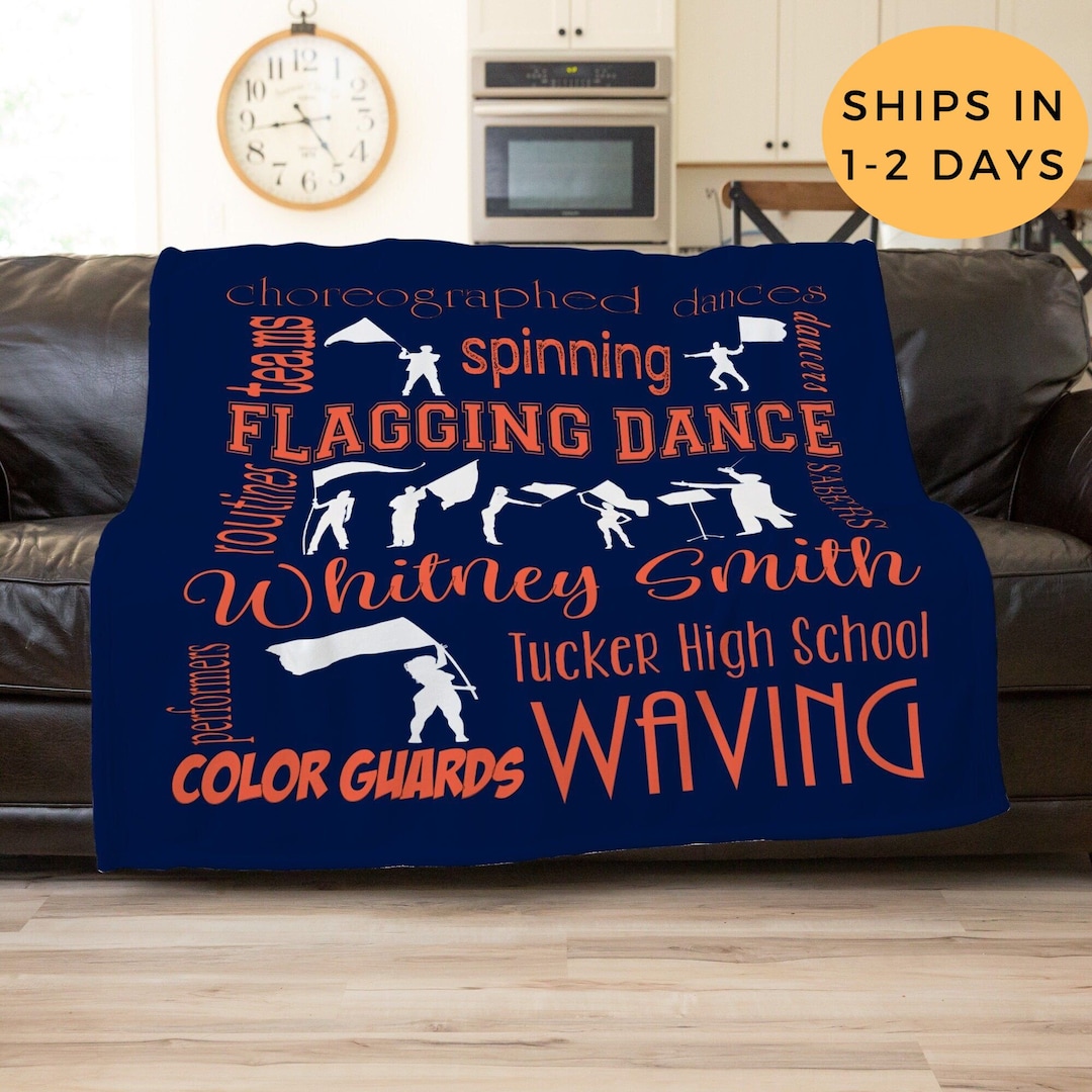 Flag Guard Blanket, Custom High School Senior Colorguard Gift ...