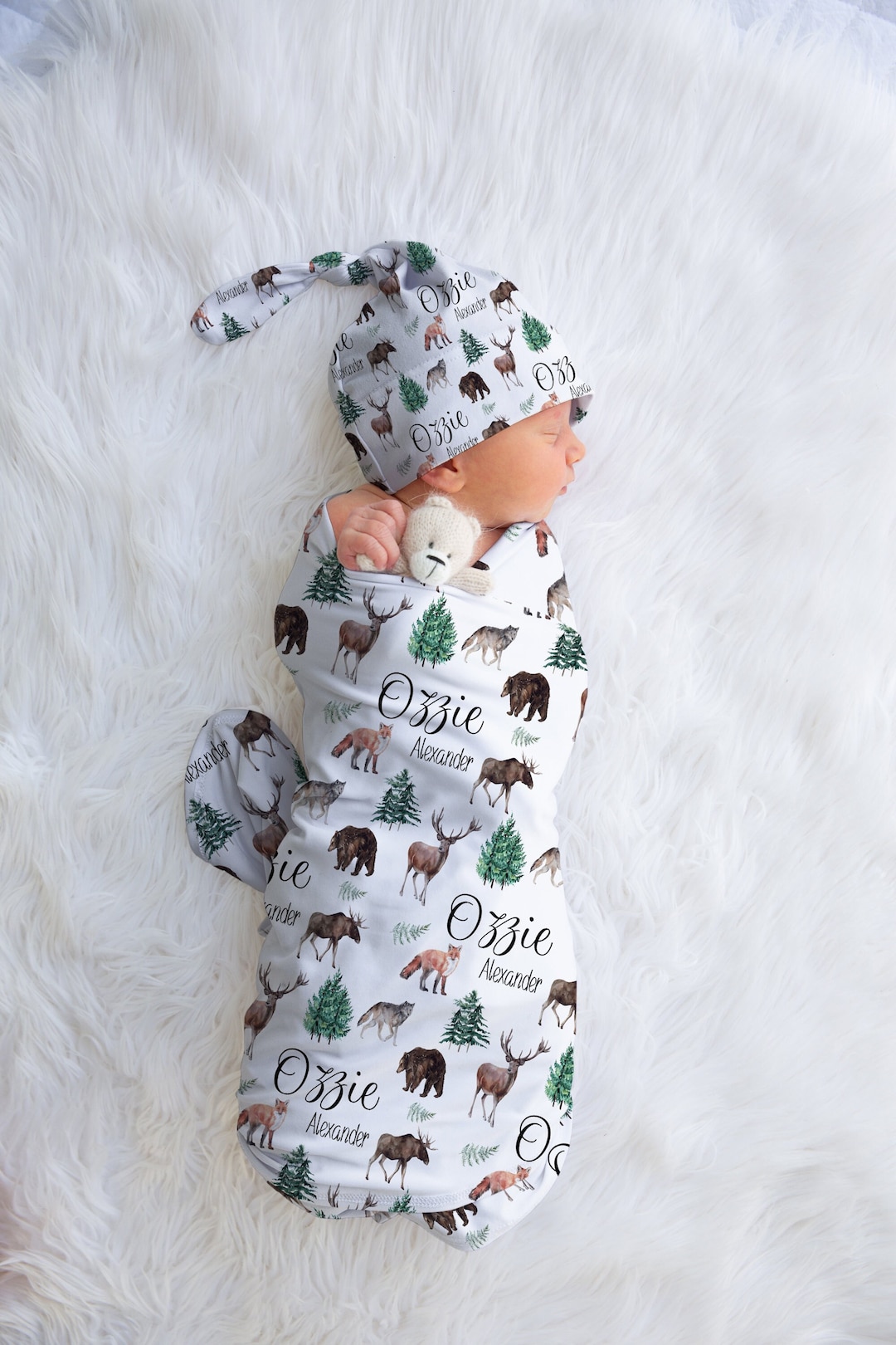 Woodland Swaddle, Woodland Creature Swaddle, Woodland Animals Nursery ...