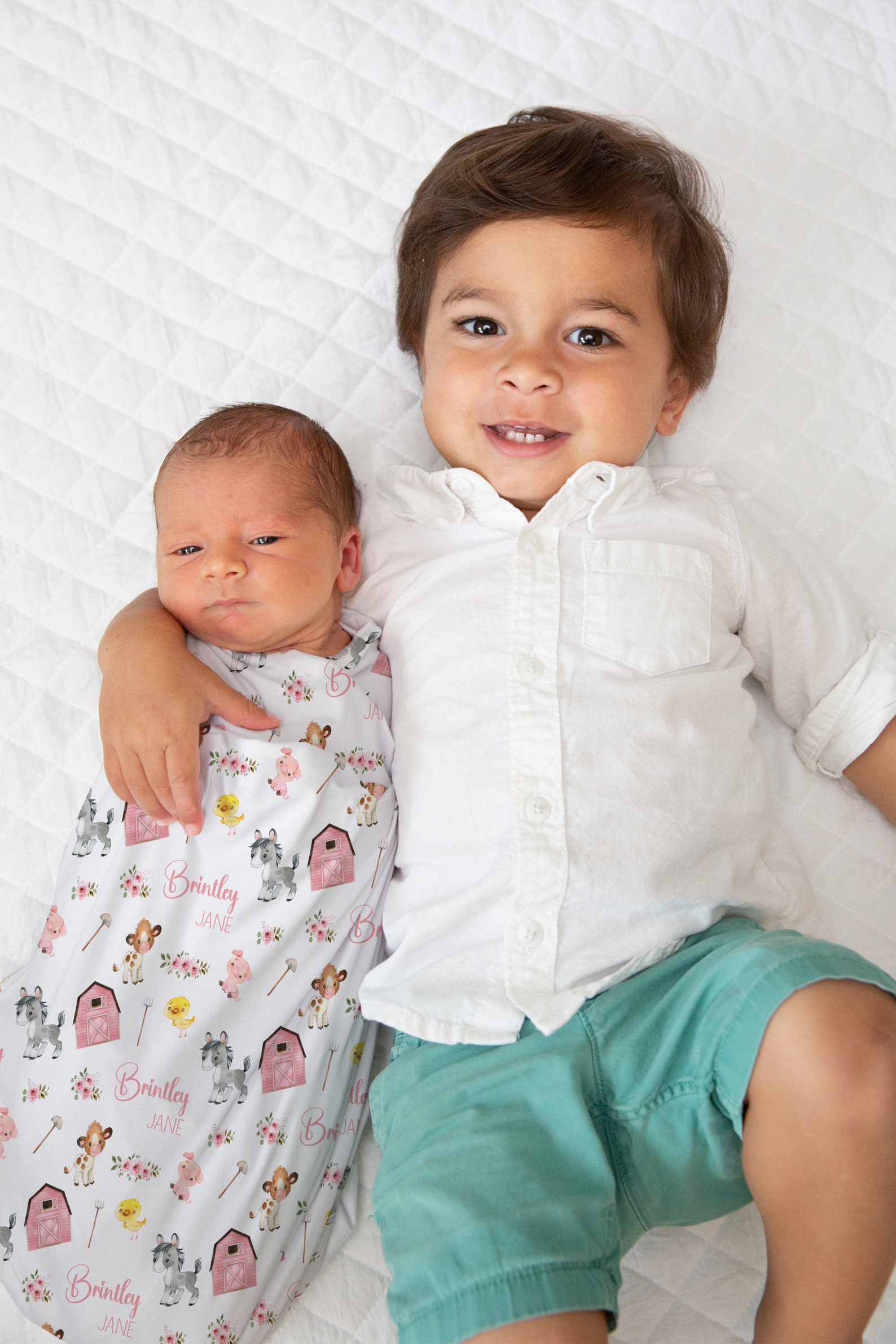 Pink Farm Swaddle Custom Baby Swaddle Newborn Girl Swaddle - Etsy