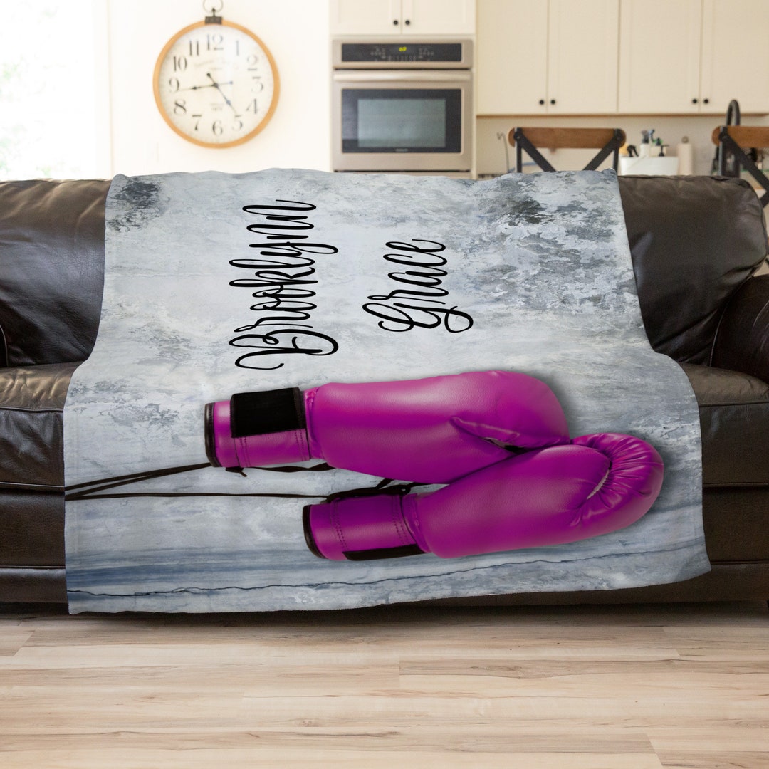 Female Boxing Blanket, Boxing Coach Gift, Personalized Adult Blanket ...